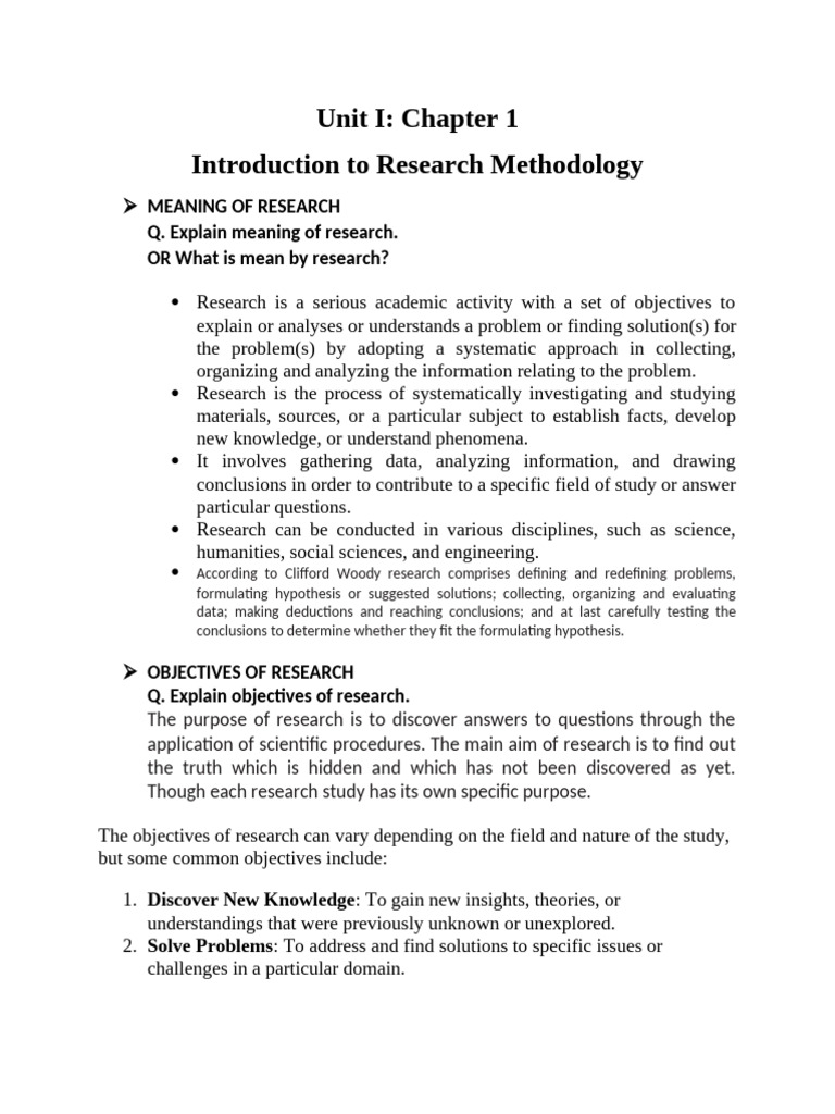 U1 Introduction To Research Methodology | PDF | Methodology | Qualitative Research