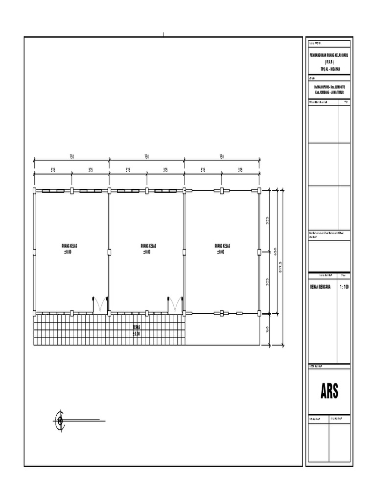 Pembangunan Ruang Kelas Baru (R.K.B) TPQ Al - Hidayah: Denah Existing | PDF
