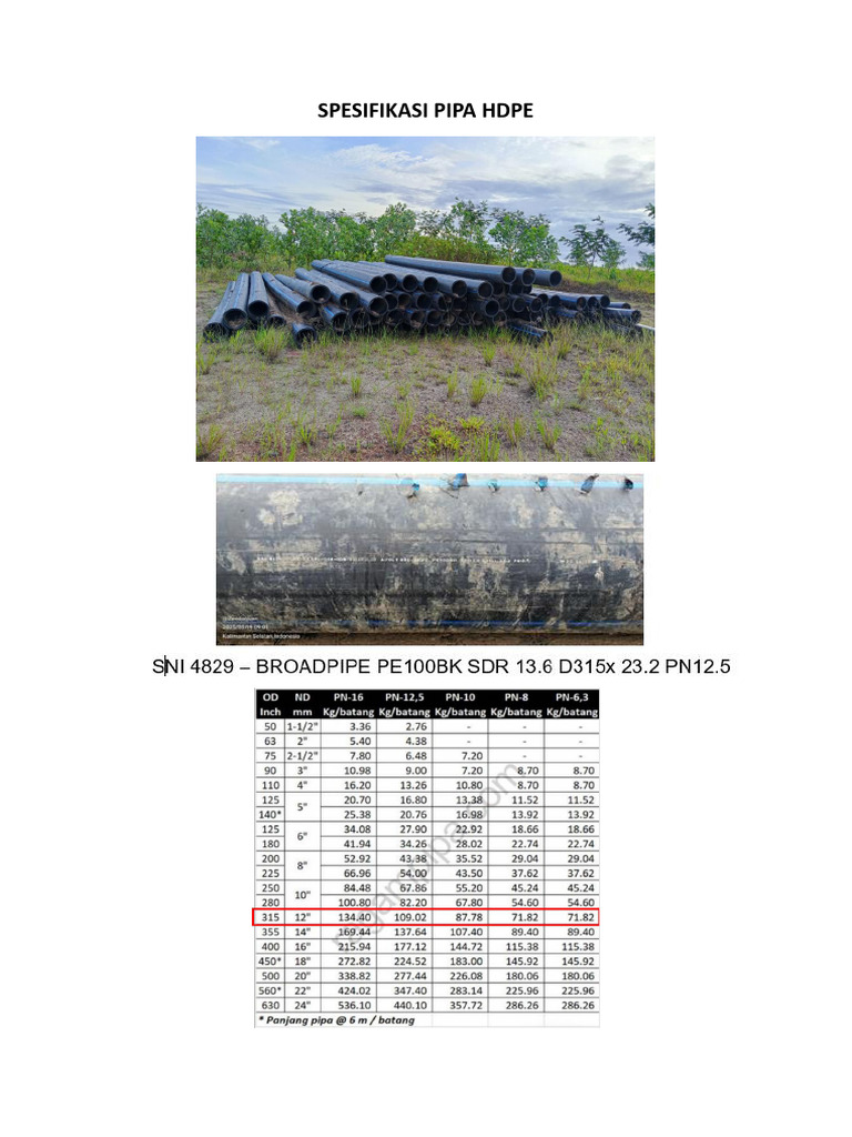 Spesifikasi Hdpe | PDF