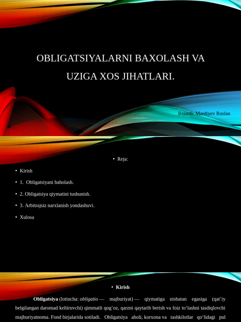 Abligatsiyalarni Baxolash Va Uziga Xos Jihatlari | PDF