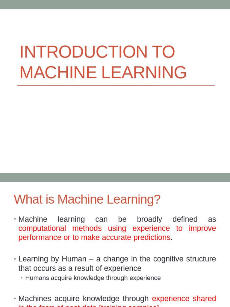 Introduction to Machine Learning | PDF | Machine Learning | Statistical Classification