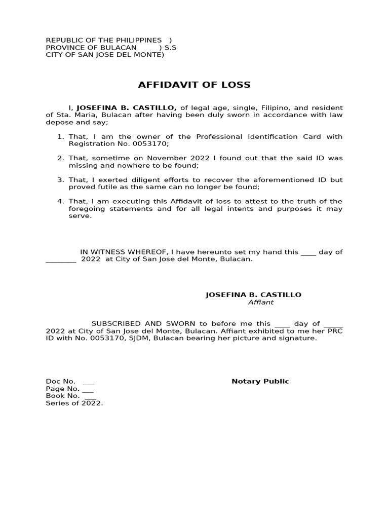 aff. of loss simcard | PDF