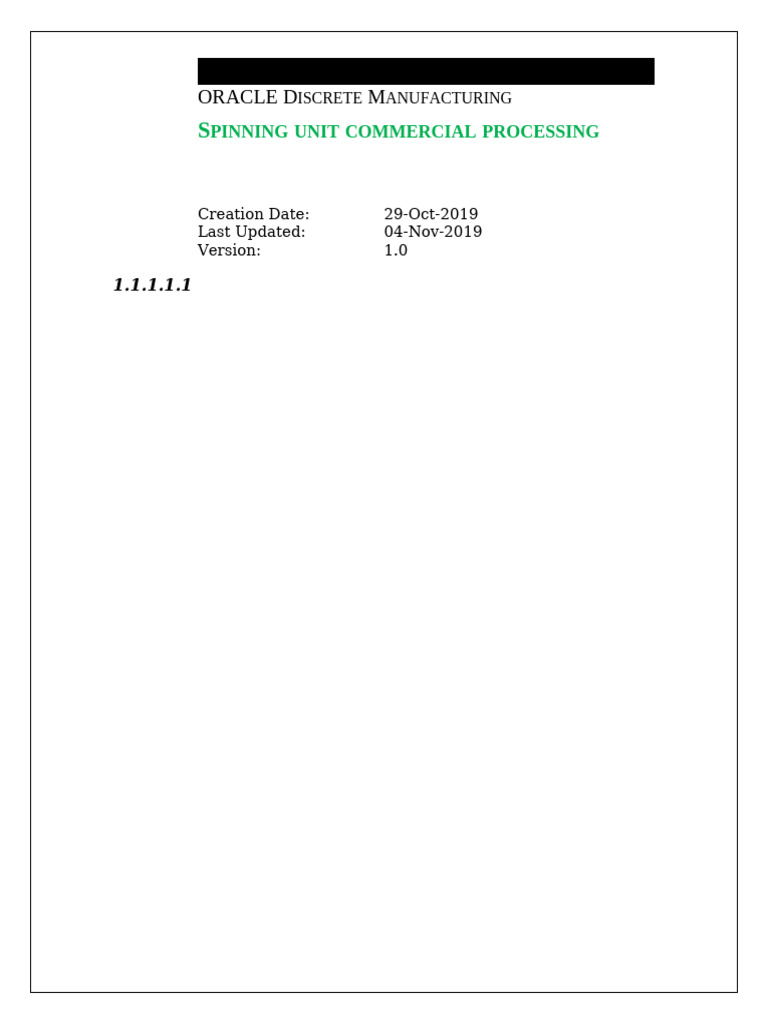 Oracle Spinning Unit Process Guide | PDF | Software | Computing