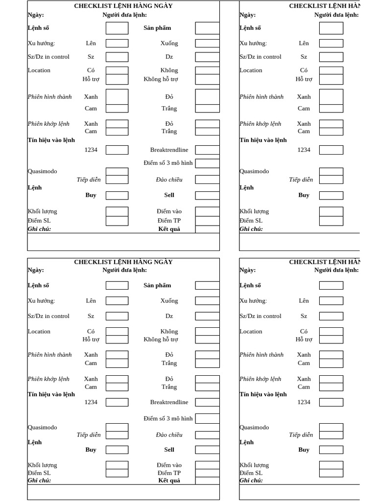 Phieu Vao Lenh | PDF