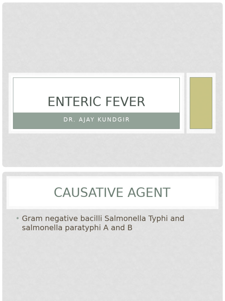 Enteric Fever: Causes, Symptoms, and Management | PDF