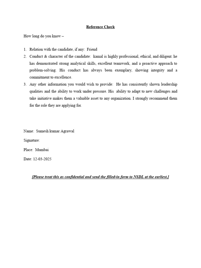 Reference Check | PDF