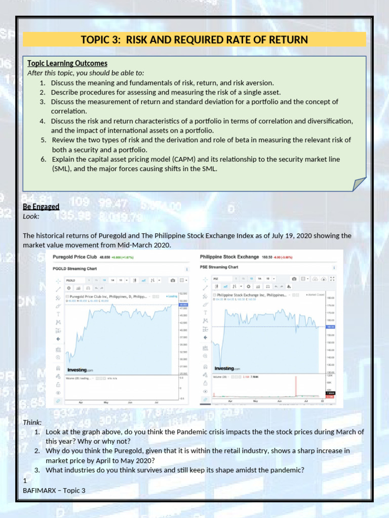 Risk and Return in Investment Analysis | PDF | Financial Risk | Capital ...