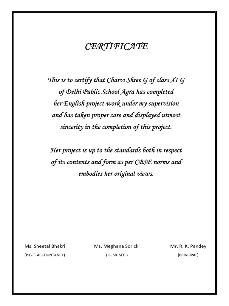 Certificate Proper | PDF