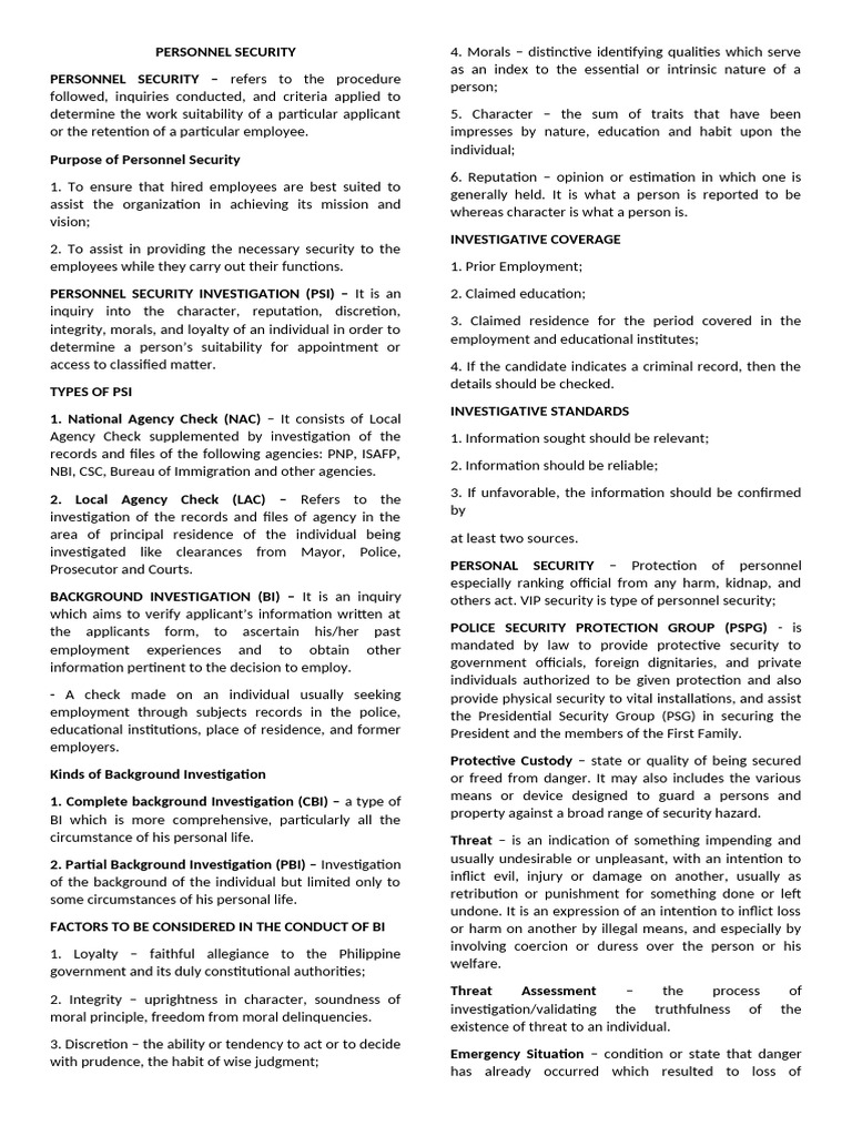 PERSONNEL-SECURITY-AND-DOCUMENT-AND-INFORMATION-SECURITY | PDF | Security Guard | Search And Seizure