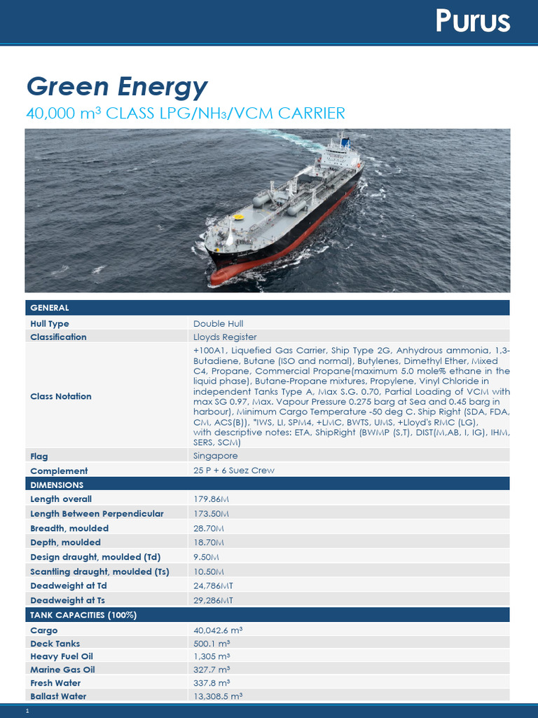 40,000 m³ LPG/NH3 Carrier Specifications | PDF | Liquefied Petroleum ...
