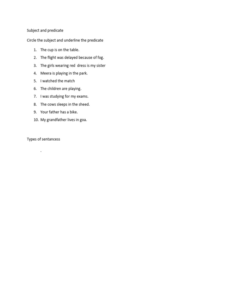 Subject and predicate | PDF