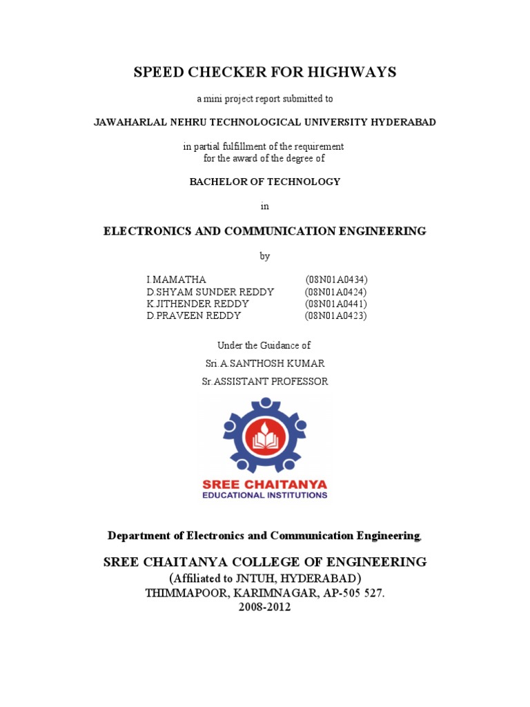 Highway Speed Checker Project Report | PDF