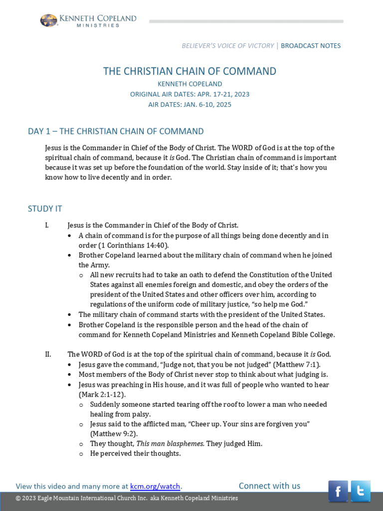 Understanding the Christian Chain of Command | PDF | Jesus | Gospel Of ...