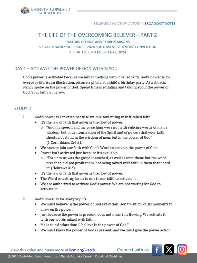 BNT240923 Broadcast Notes George and Terri Pearsons-Trk-20240910 | PDF ...