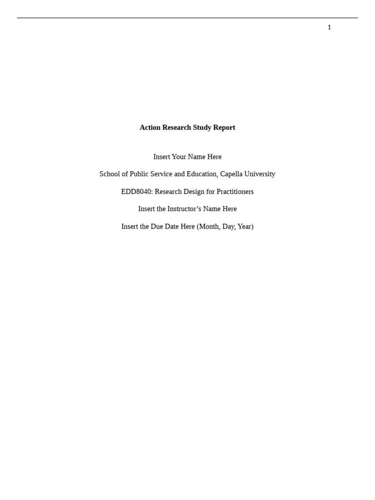Week 7 Q3 Assignment Template For U07a1 Action Research 8040 2021 | PDF ...
