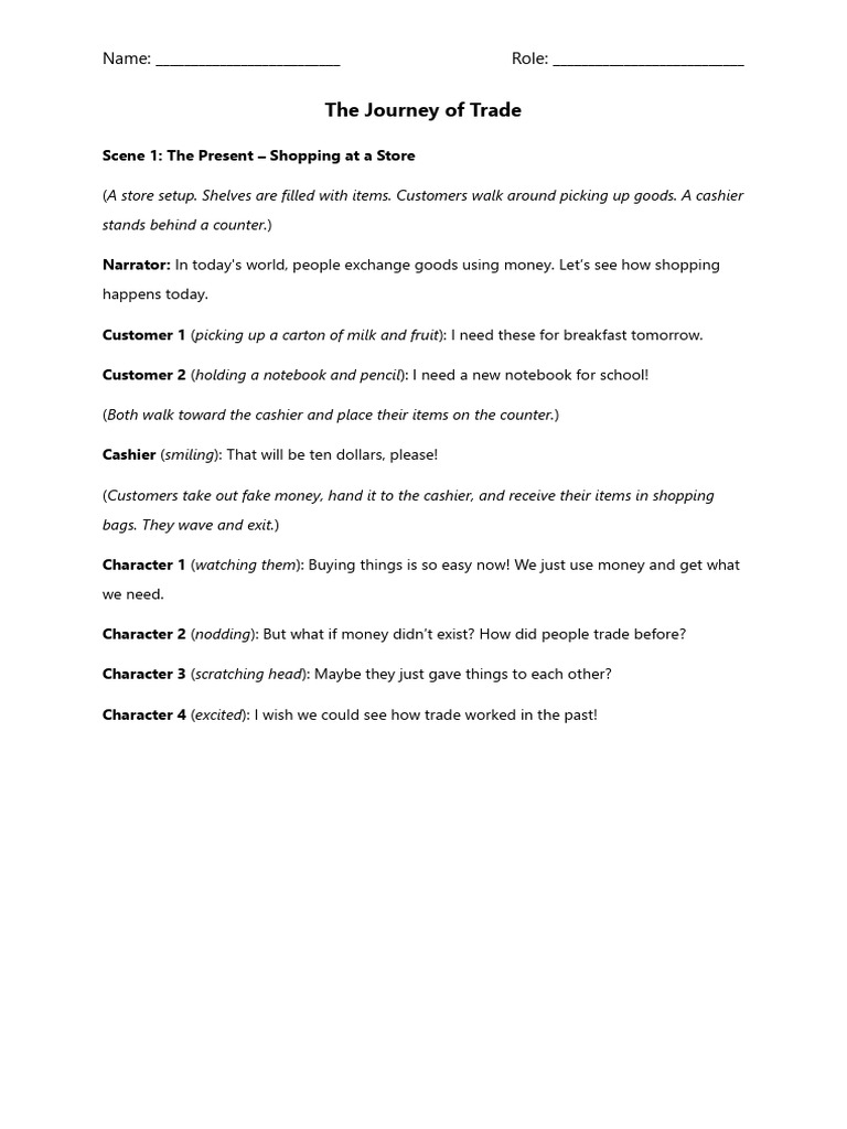 2B Script - The Journey of Trade | PDF