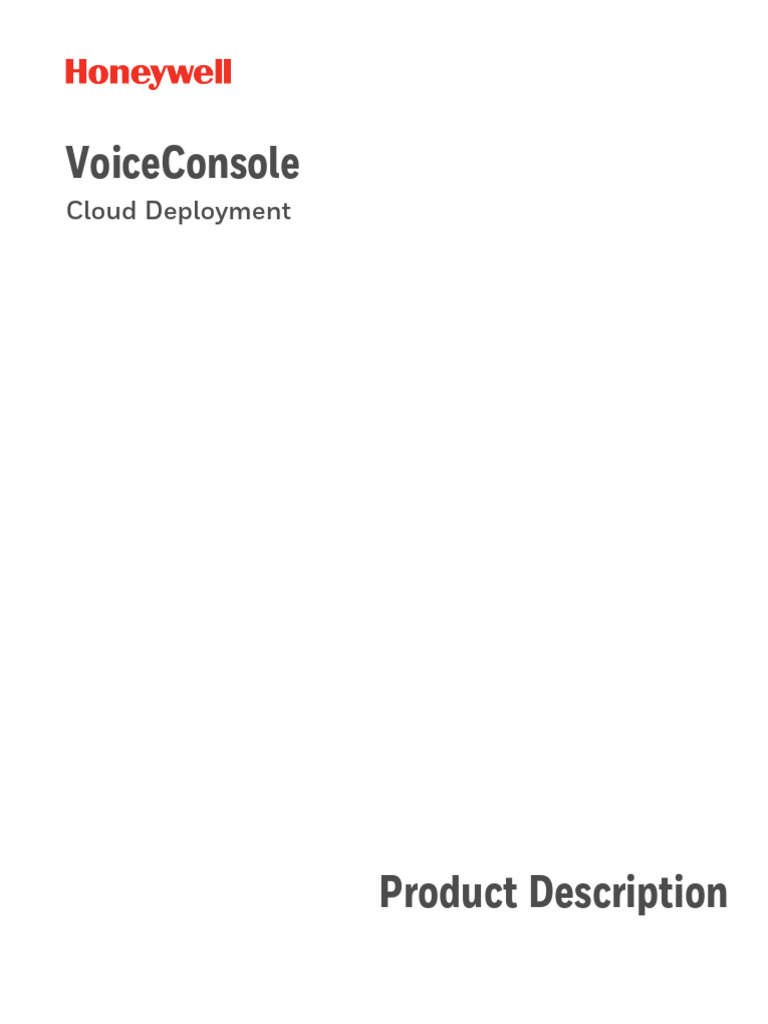 VoiceConsole Cloud Deployment 61 ProductDescription | PDF | Cloud Computing | Databases