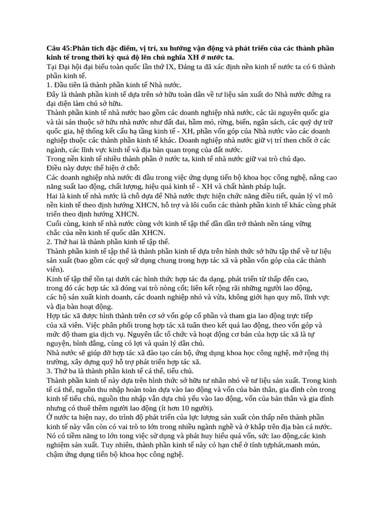 Tổng hợp câu hỏi ôn tập KTCT 5 | PDF