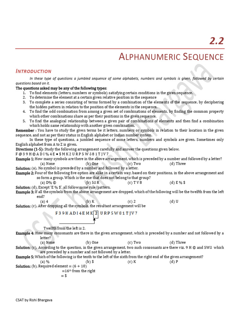 2.2 Alphanumeric Sequence | PDF | Consonant | Sequence