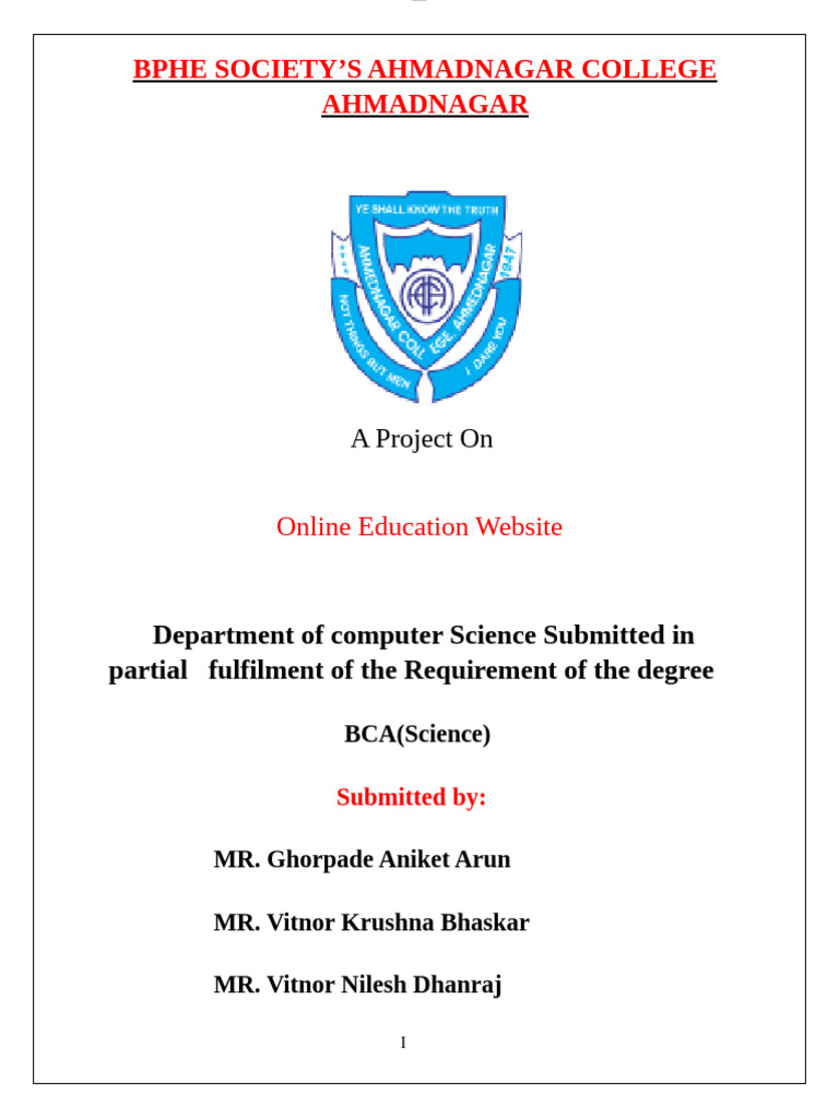 Online Education Project | PDF | Computer Security | Security