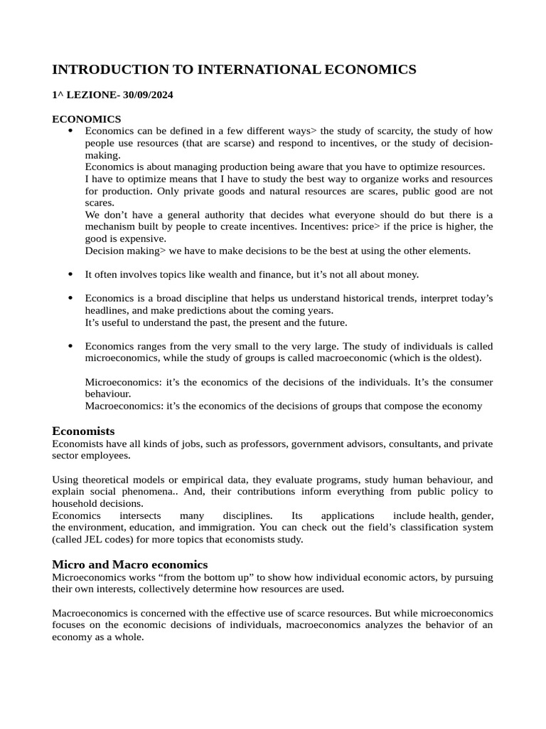 Introduction To International Economics | PDF | Gross Domestic Product ...