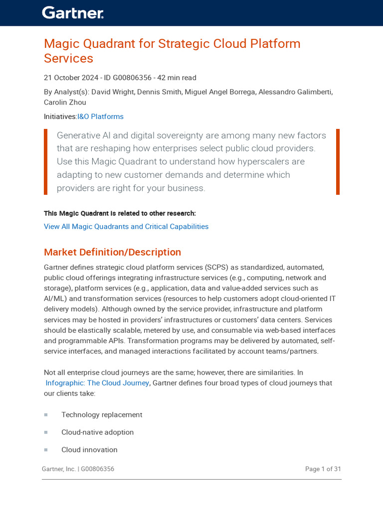 2024 Magic Quadrant for Cloud Services | PDF | Cloud Computing ...
