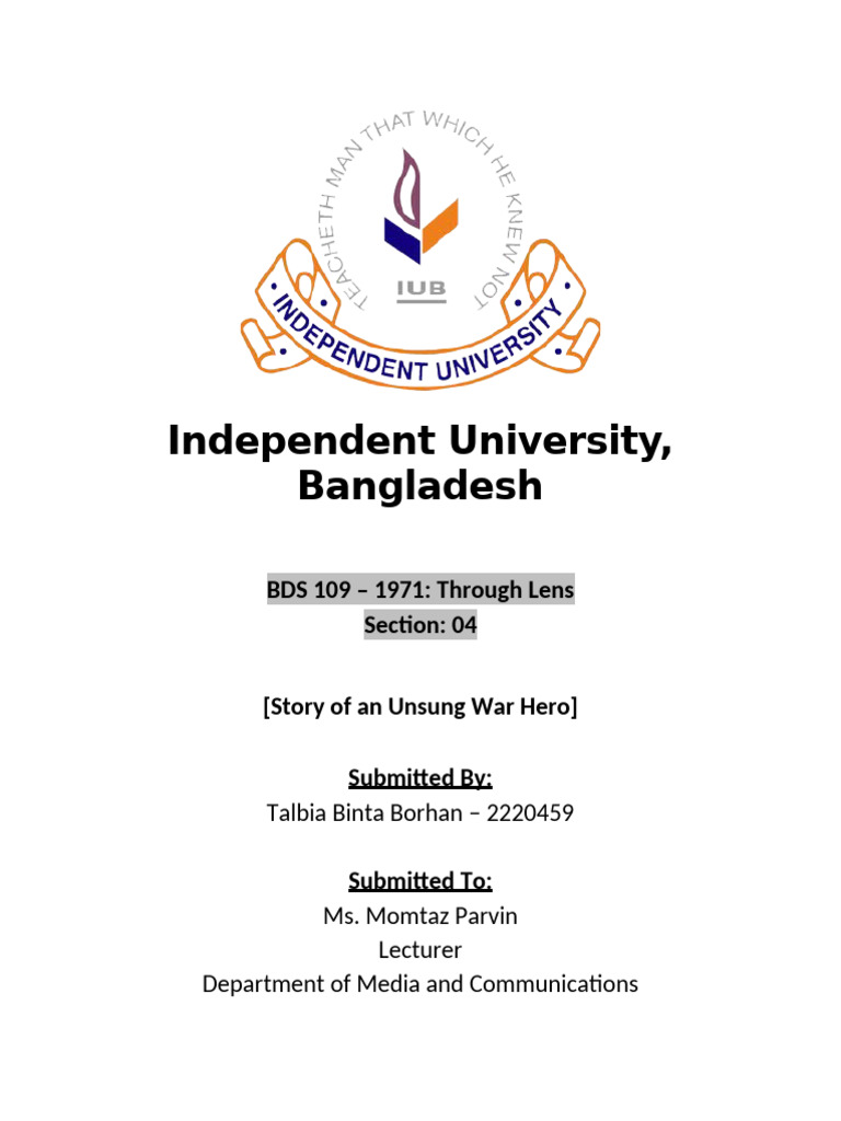 Sacrifice of Mesbah Uddin Nowfel | PDF | Bangladesh