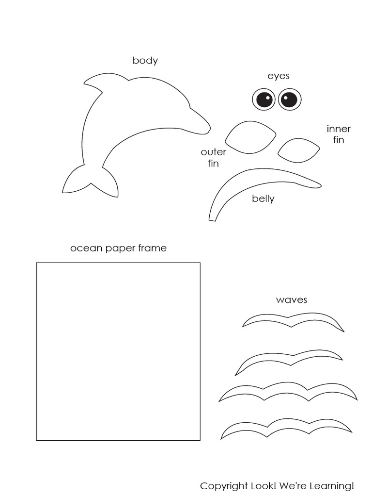 3D Paper Dolphin Craft Template | PDF