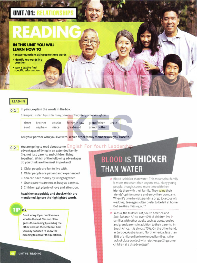 Family Dynamics And Reading Skills Guide Pdf Grandparent Question