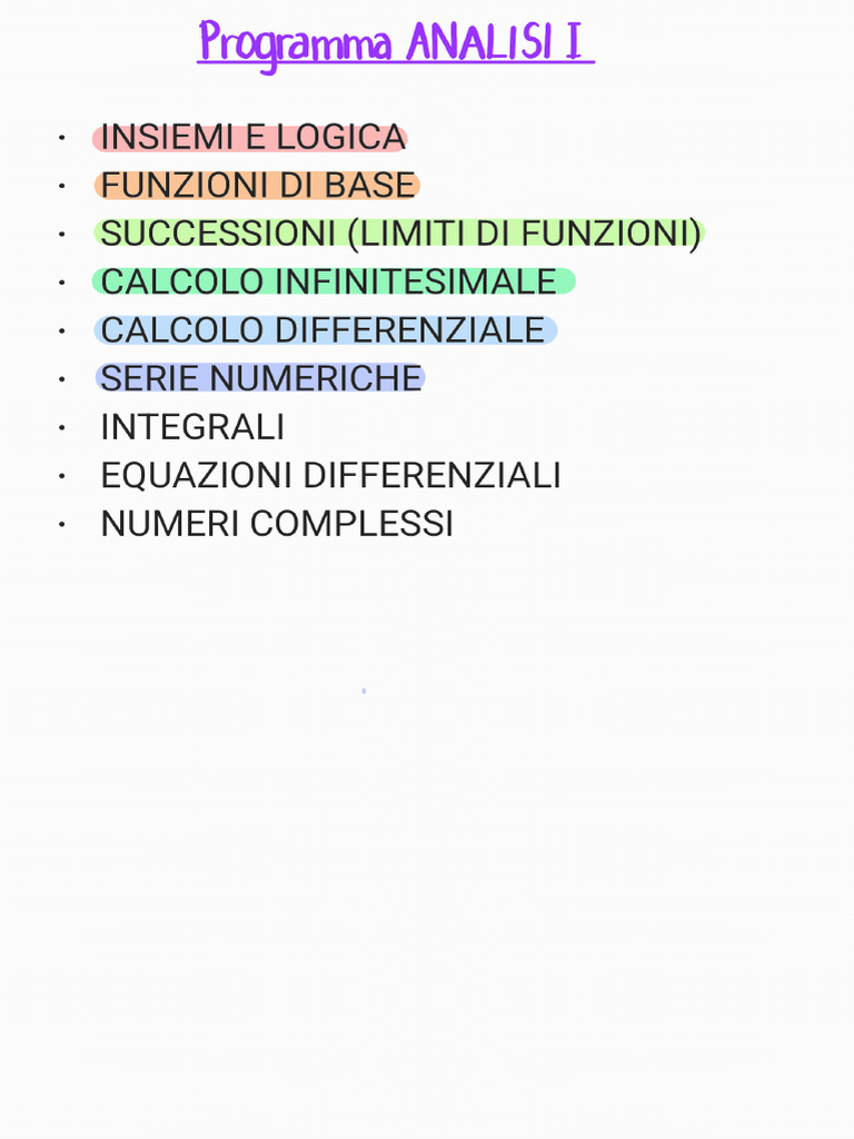 Riassunto Analisi 240922 101327 | PDF