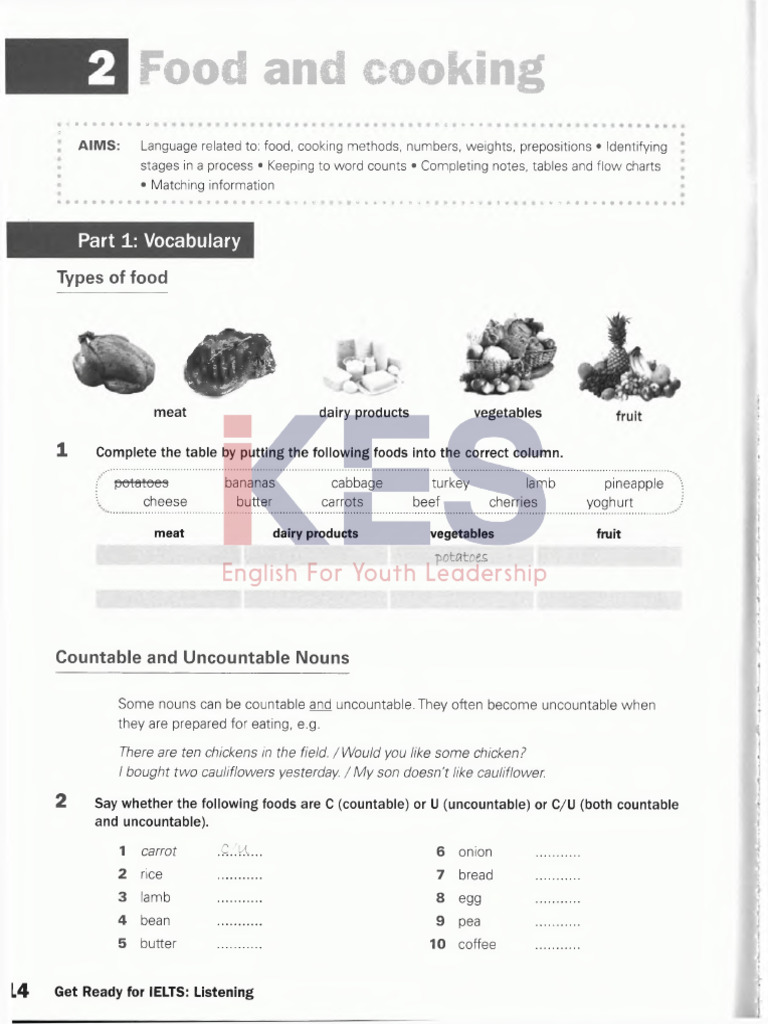 F Handout Listening Lesson-2 | PDF | Cooking | Foods