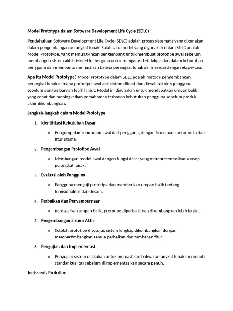 SDLC - Model Prototype | PDF