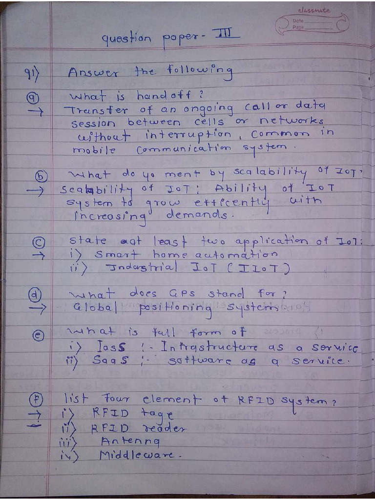 IoT questions answers | PDF