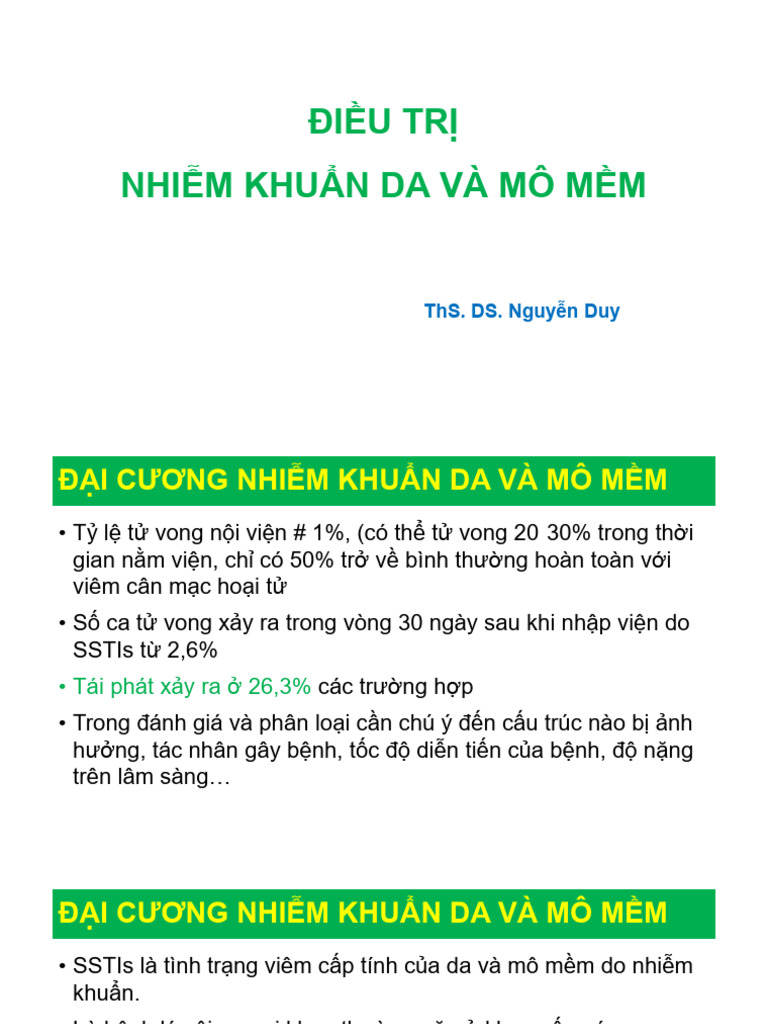 BUỔI 12. ĐIỀU TRỊ NHIỄM KHUẨN DA MÔ MỀM | PDF