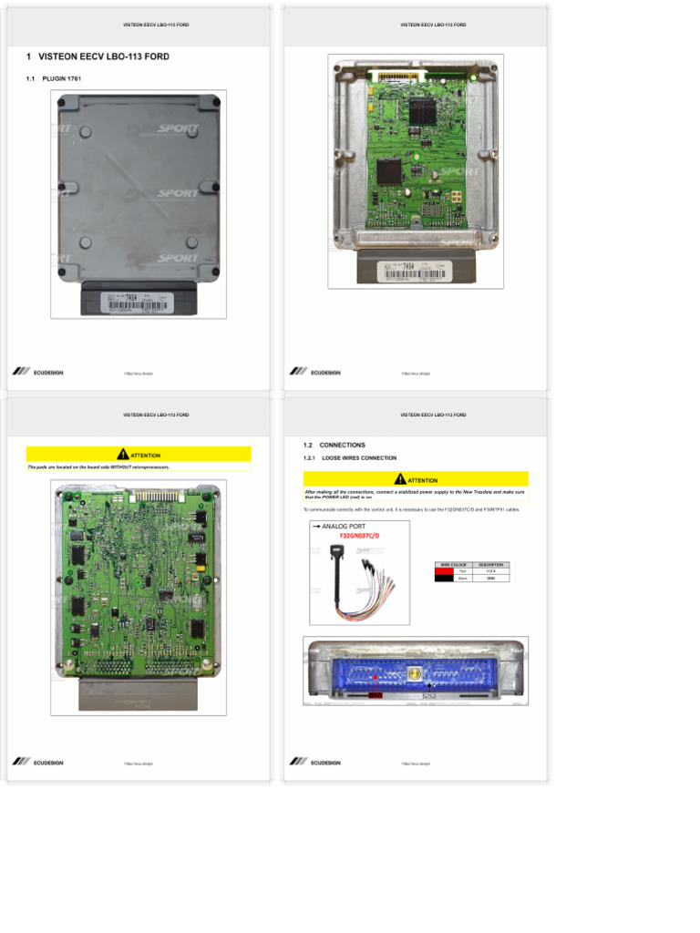 Ford Pinout Visteon EEC-V LBO-113 | PDF