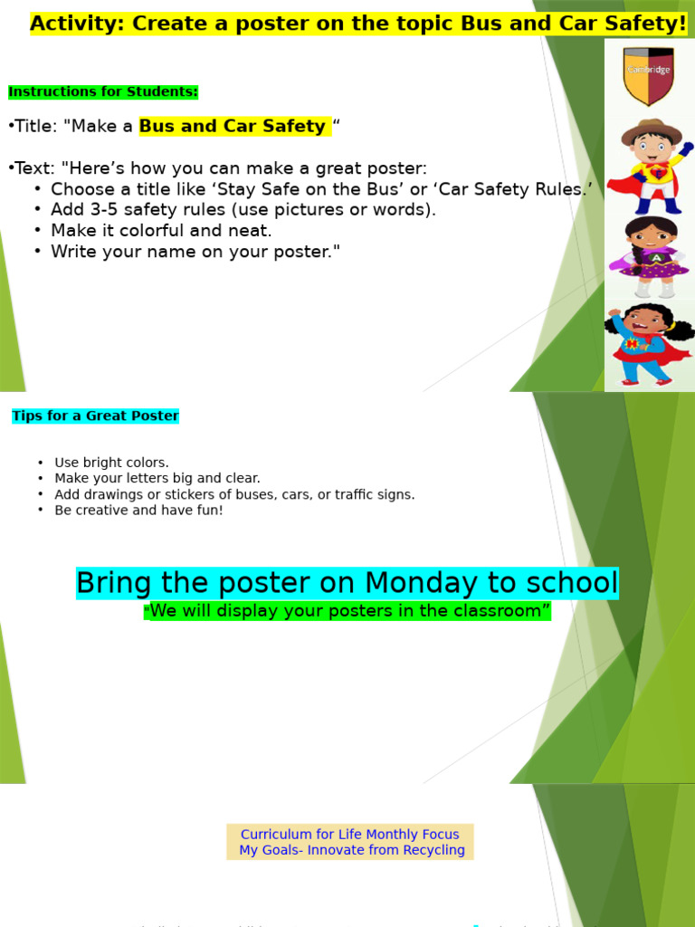 Poster On Bus and Car Safety Year 2 | PDF
