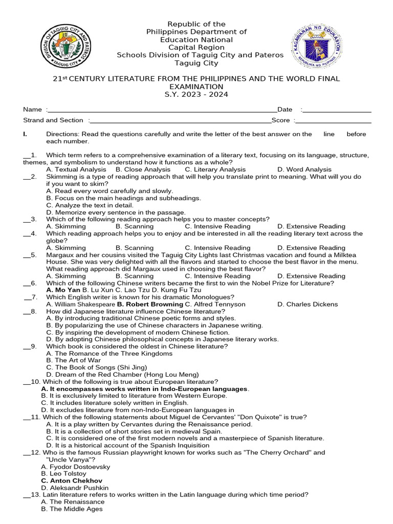 21ST-CENTURY-LIT._FINAL-ASSESSMENT_MODIFIED-2 | PDF | Multimedia | Novels