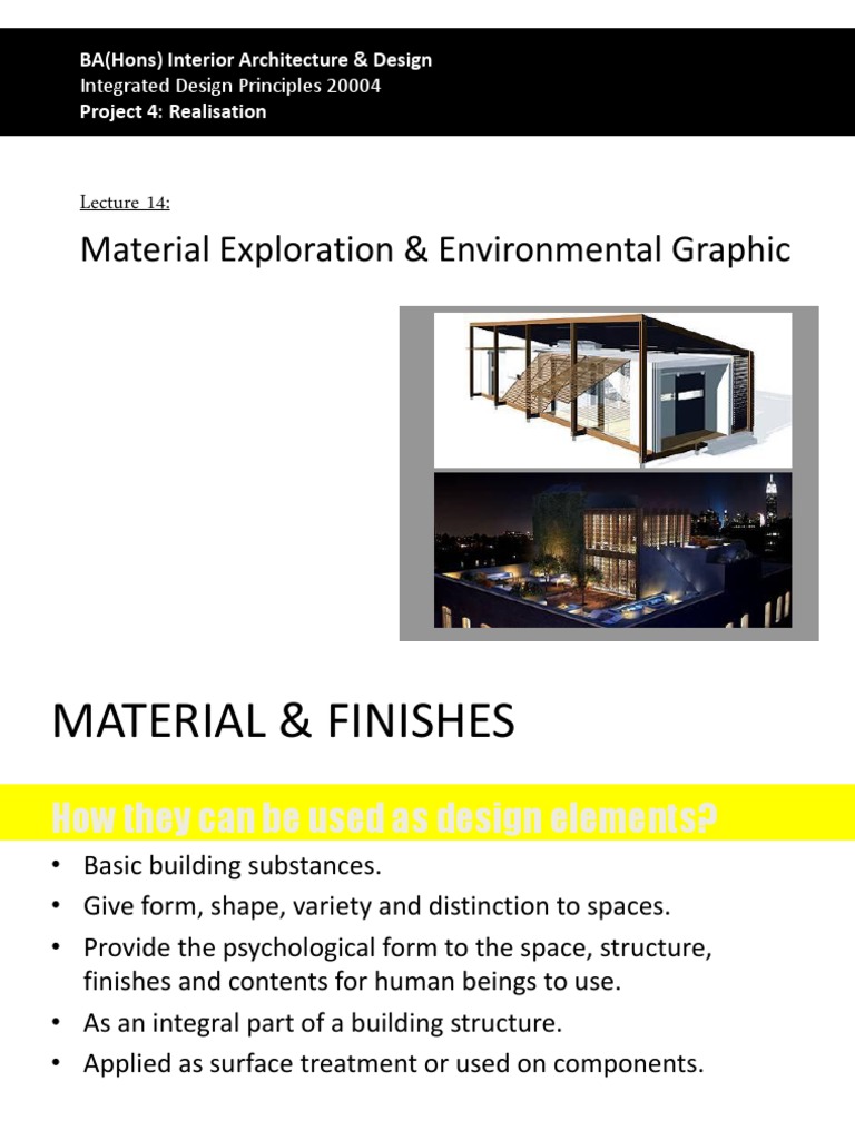 Material Exploration & Environmental Graphic: Integrated Design ...
