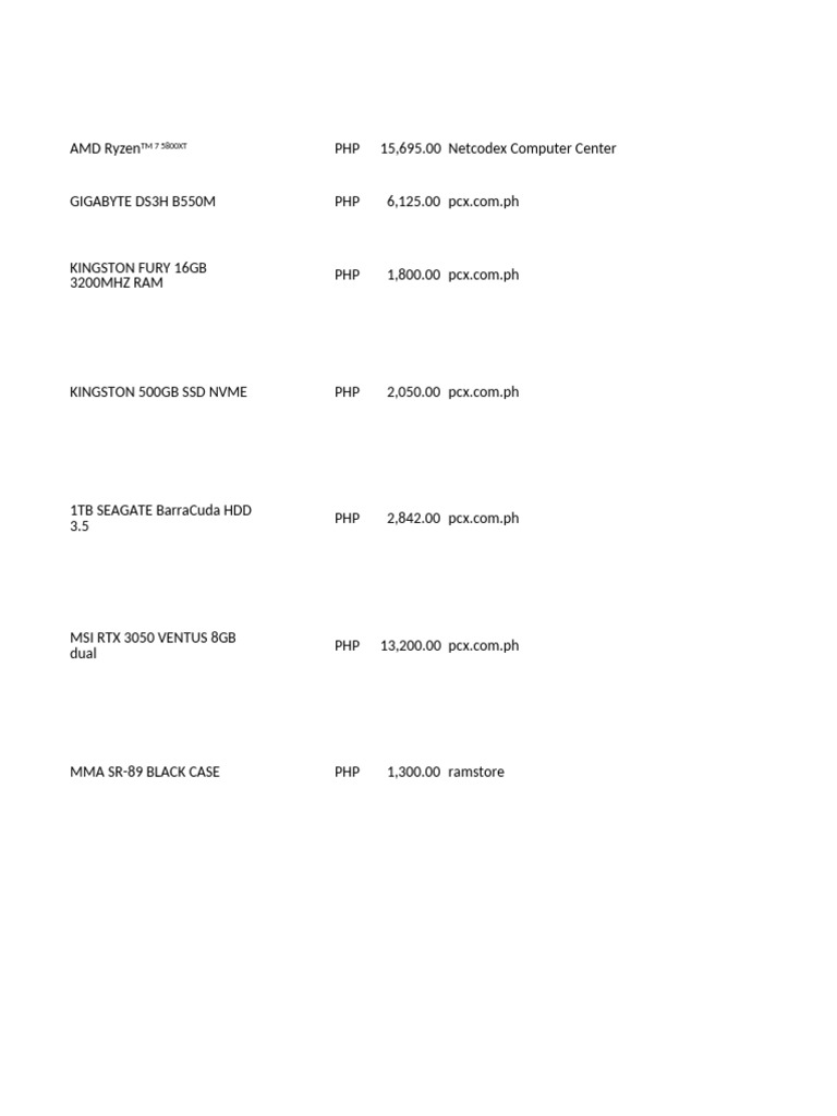 PC PERSONAL RESEARCH COMPILATION | PDF | Computer Hardware | Computing