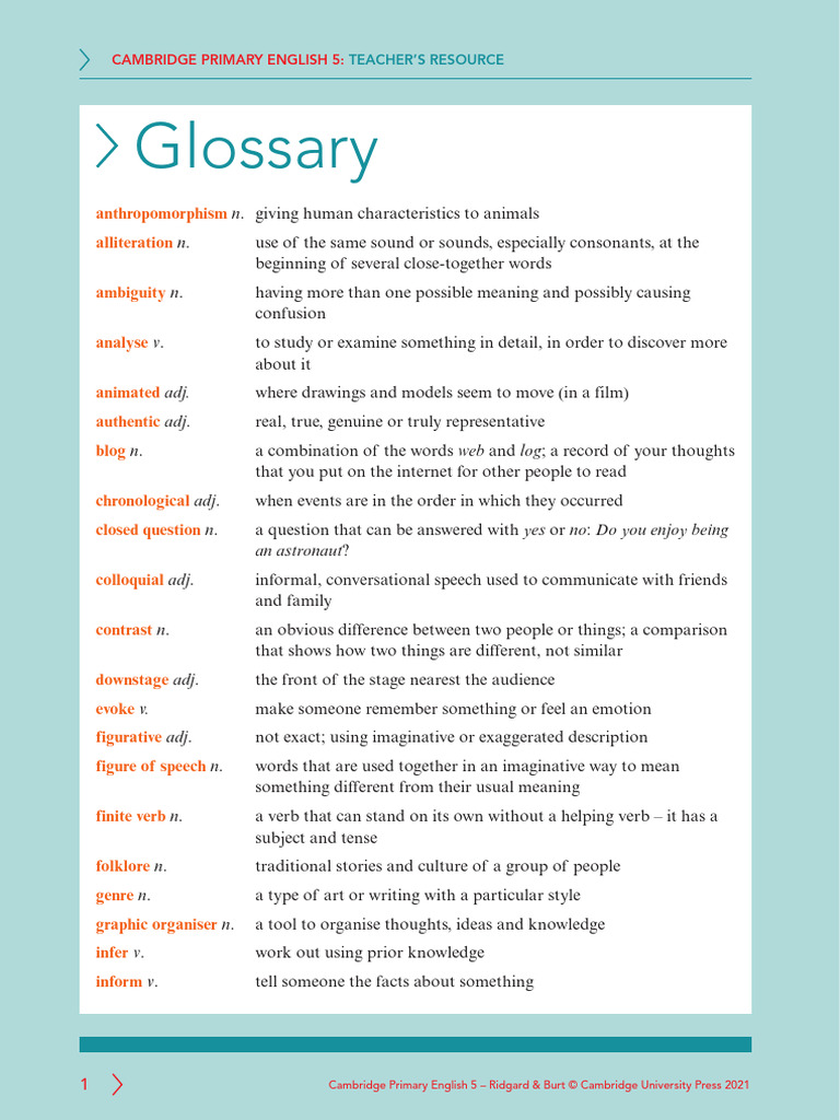 pri_eng_2ed_tr5_Glossary | PDF | English Language | Question