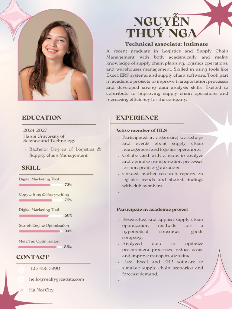Pink Purple Blur Modern Digital Marketing Specialist Resume | PDF