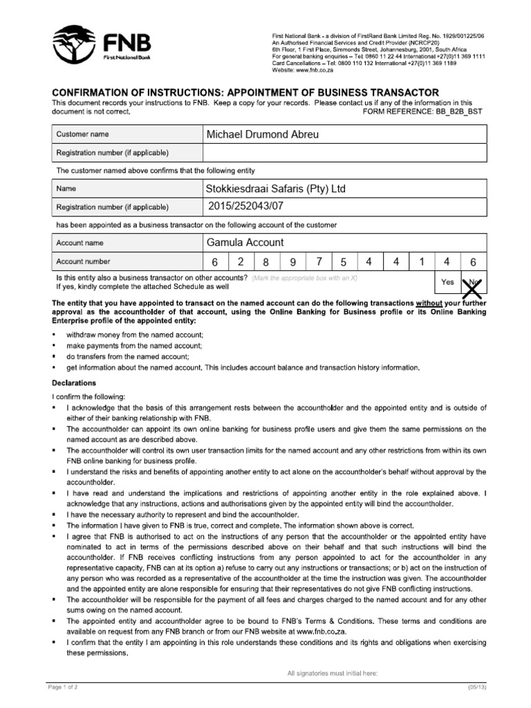 BST FORM - Gamula Account | PDF