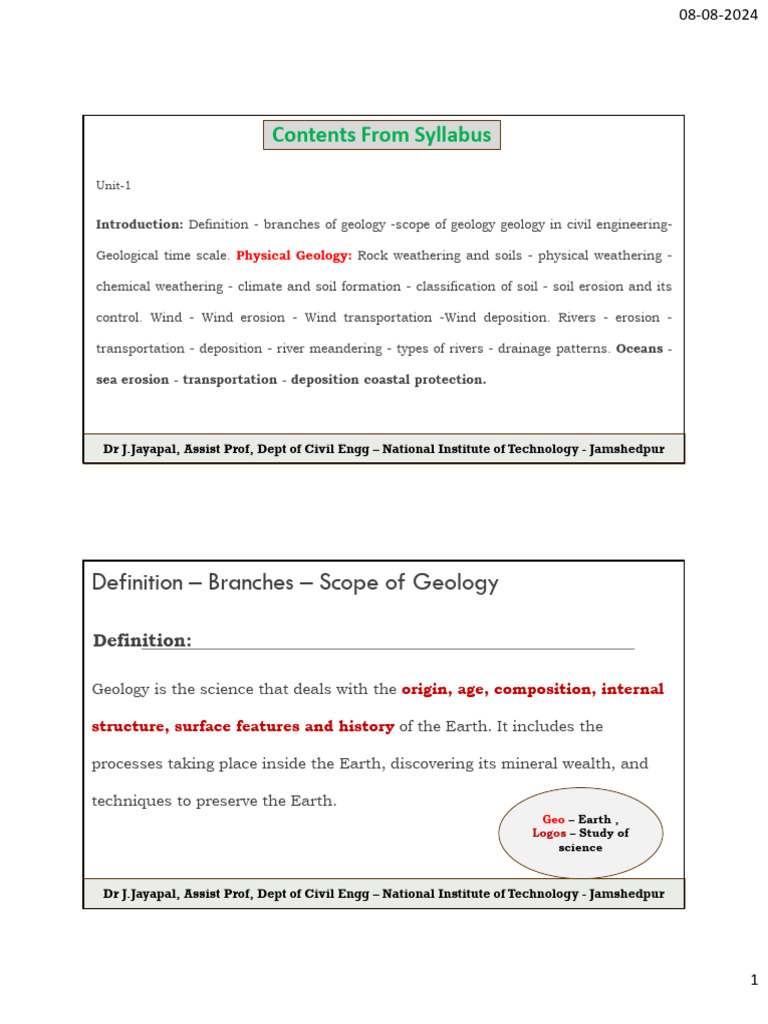 Introduction - Scope - Geological Timescale - Rock and Rock Cycle | PDF ...
