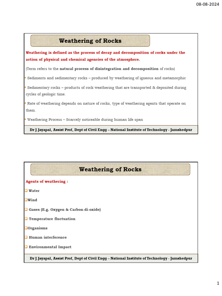 Weathring and Soil Classification | PDF