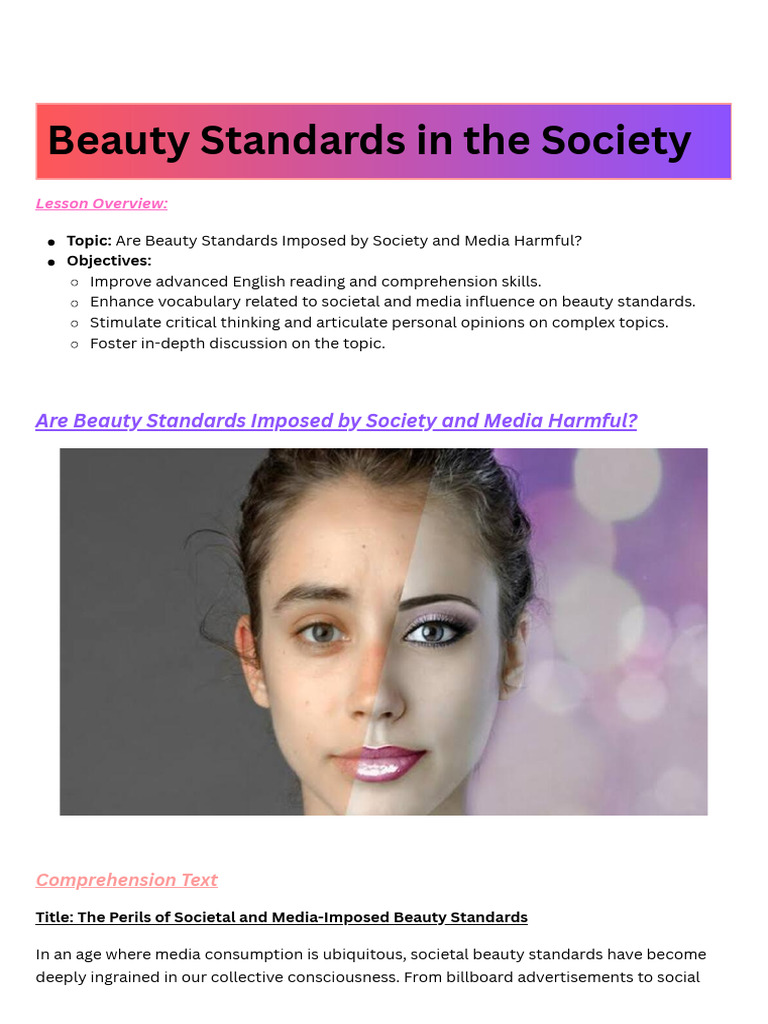 Harmful Effects of Beauty Standards | PDF | Beauty | Physical ...