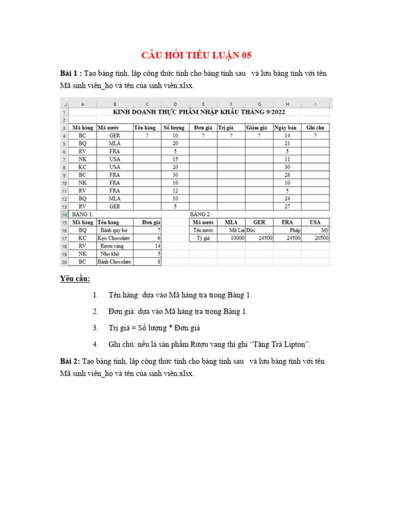 Cau Hoi Tieu Luan 05 | PDF