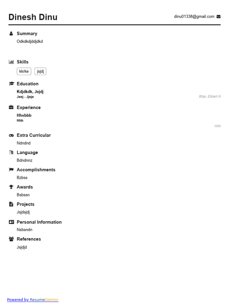 Resume of Dinesh Dinu | PDF