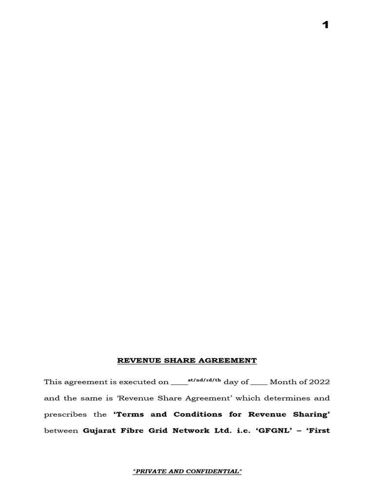 GFGNL Revenue Share Agreement | PDF | Arbitration | Breach Of Contract