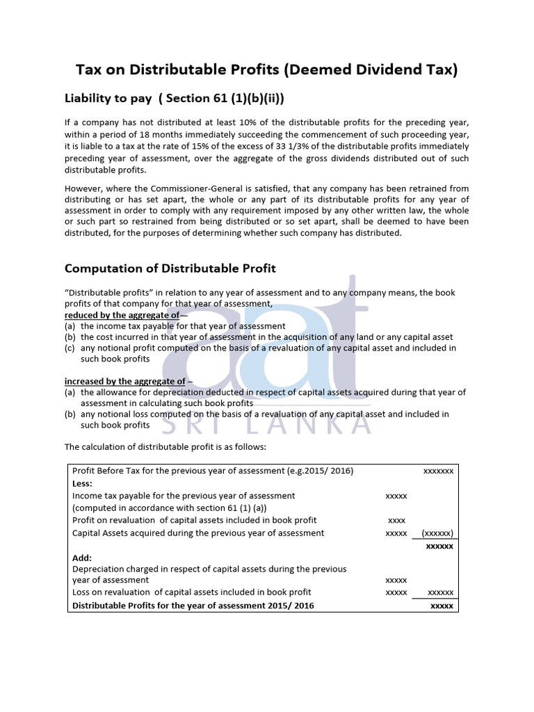 Tax Deemed Divided Tax (Eng) | PDF | Taxes | Dividend