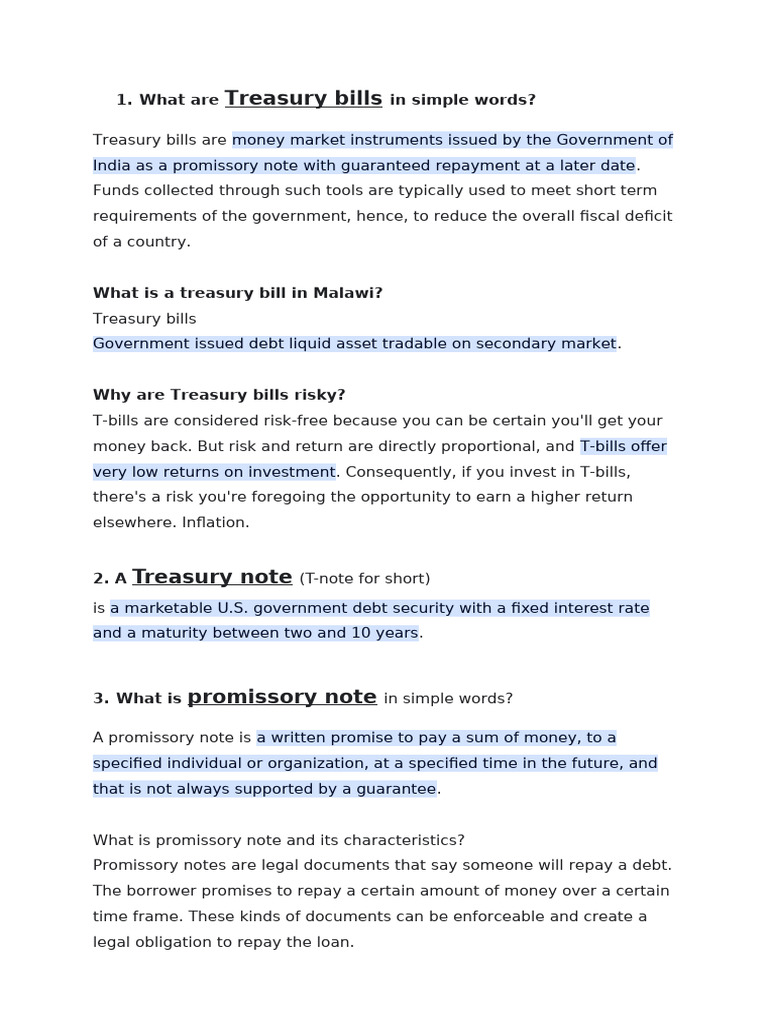Understanding Treasury Bills and Notes | PDF